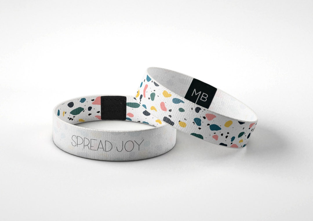 Spread Joy Motivational Reversible Elastic Wristband Bracelet// Gifts ...