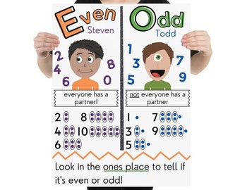 Even & Odd Numbers Printable Anchor Chart Templates, Even Steven, Odd ...