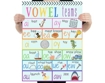 DIY Printable Traceable Jumbo Anchor Chart Template Vowel Teams Phonics ...