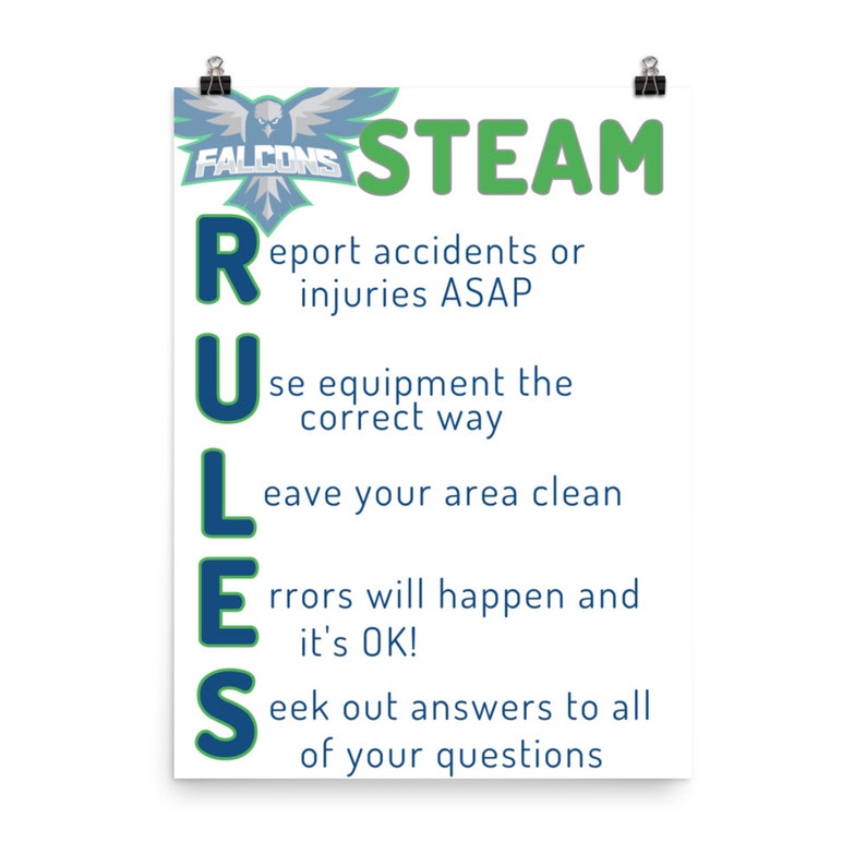 STEAM Classroom Rules Anchor Chart - Etsy