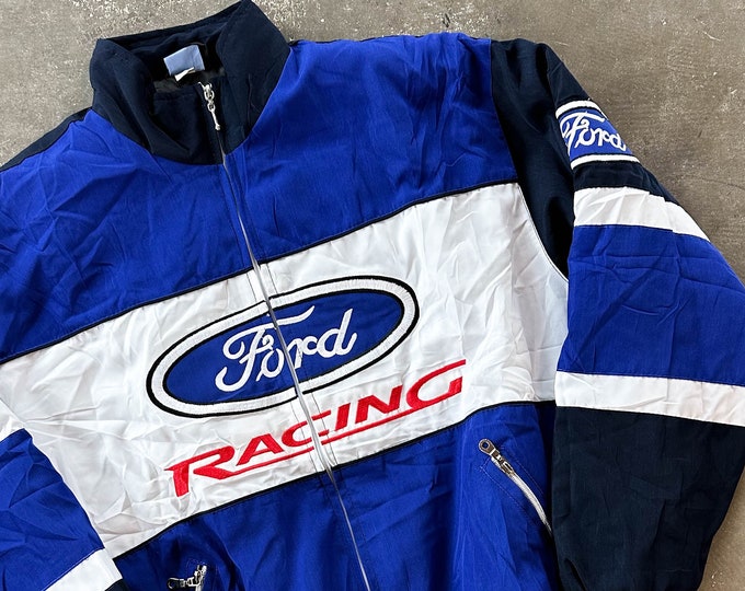 Mens FORD Racing Performance Vintage F1 Daytona Team Quilted Lined Shop ...