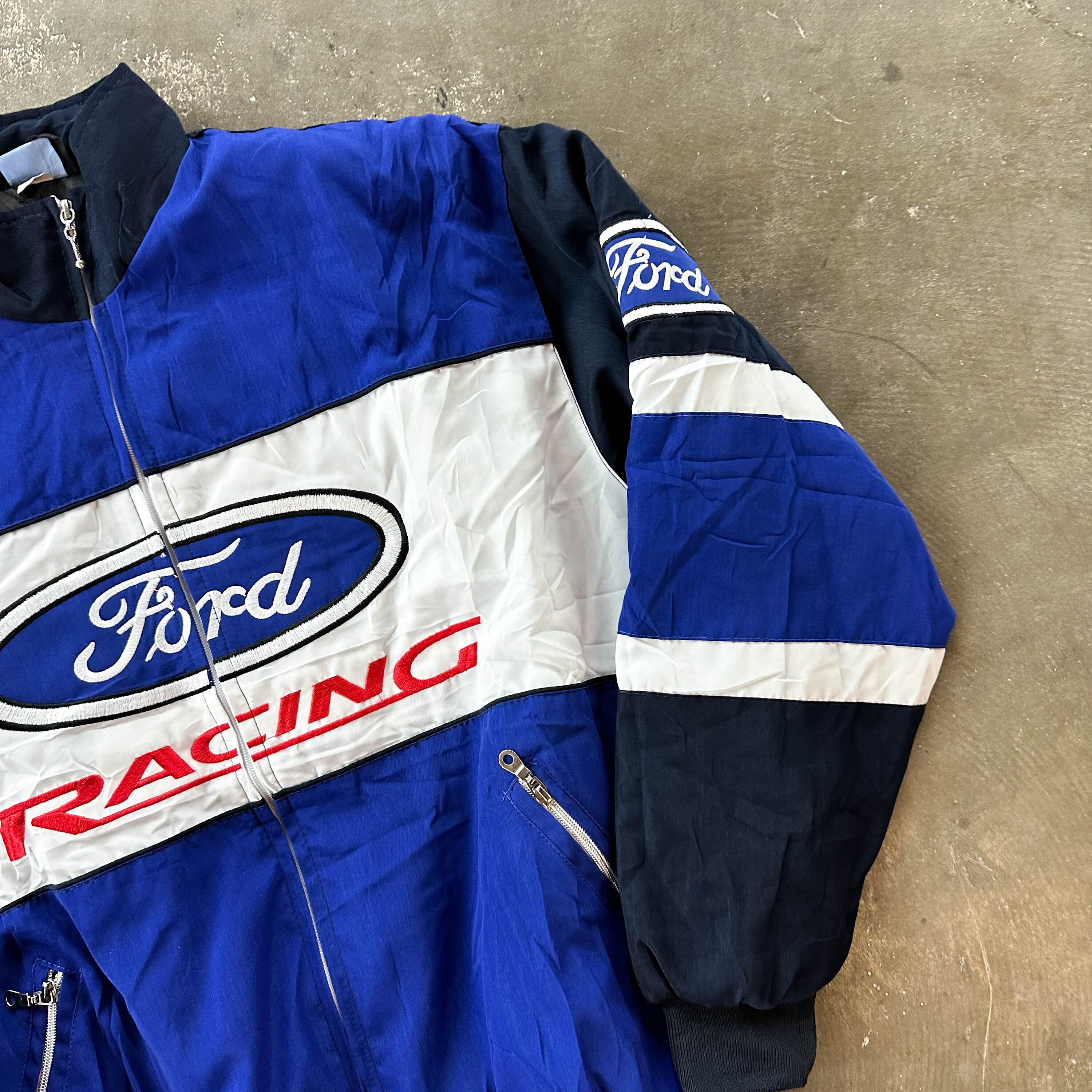 Mens FORD Racing Performance Vintage F1 Daytona Team Quilted Lined Shop ...