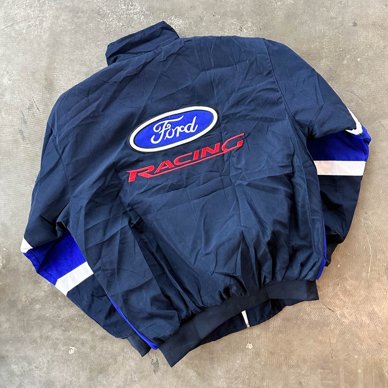 Mens FORD Racing Performance Vintage F1 Daytona Team Quilted Lined Shop ...