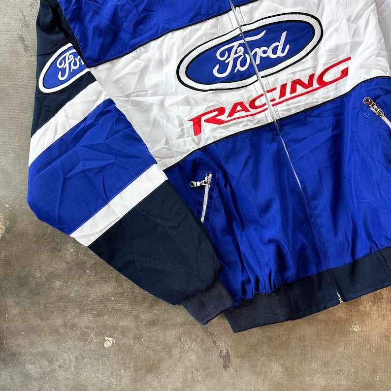 Mens FORD Racing Performance Vintage F1 Daytona Team Quilted Lined Shop ...