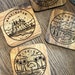 State Engraved Wood Coasters, Personalized Coaster Set, Laser Engraved ...