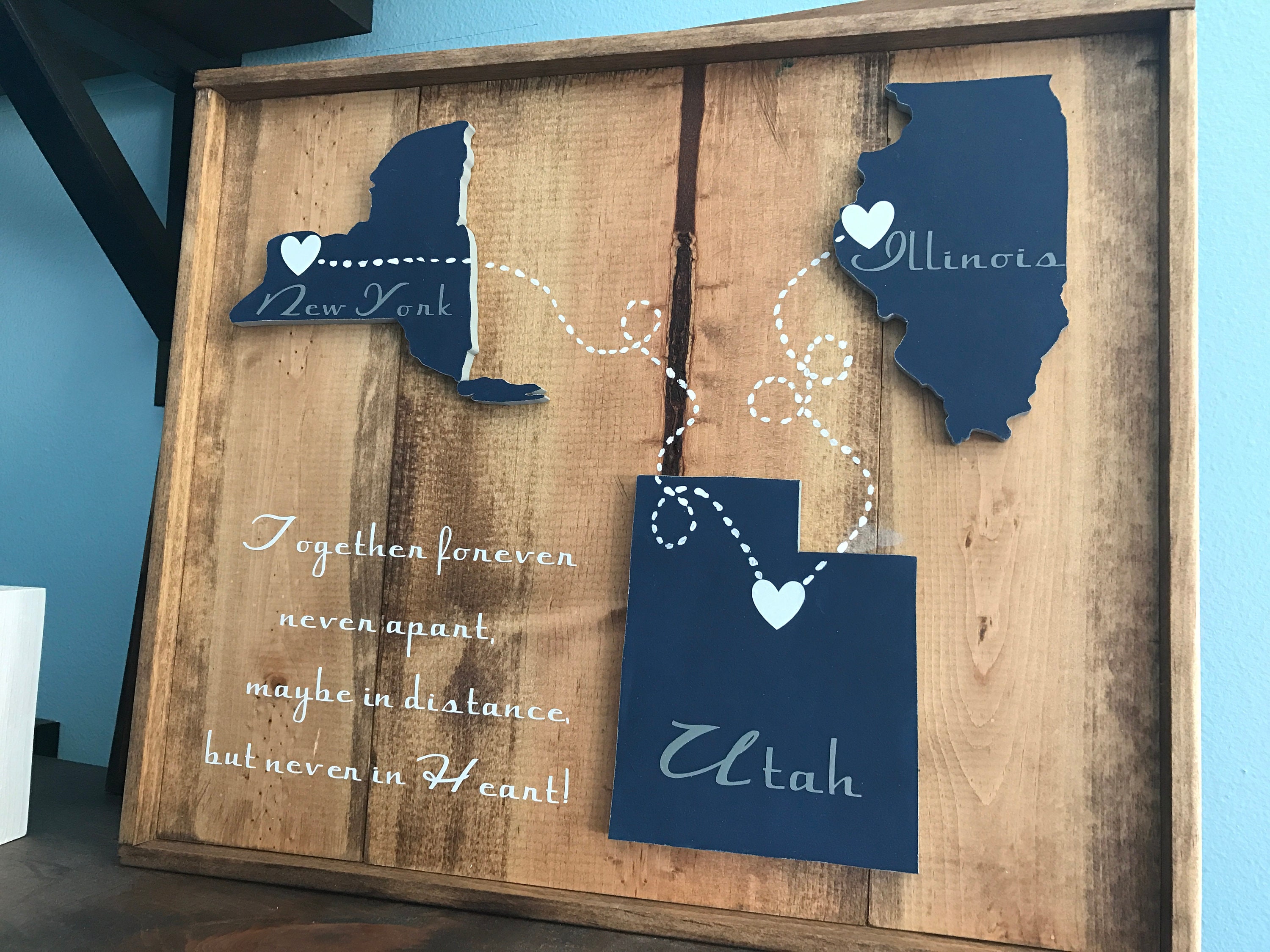 Place to Place, Custom Wood Sign. Christmas Going Away Gift ...