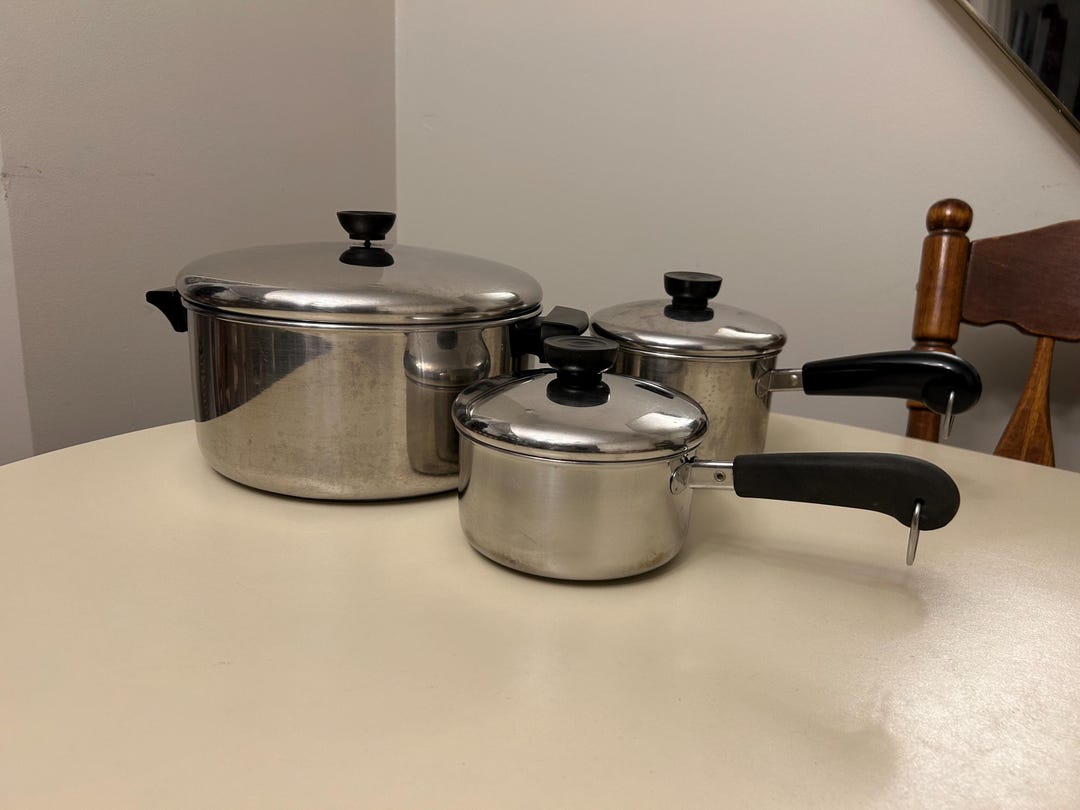 Revere Ware 6 Piece Disc Bottom Stainless Steel Saucepan With Lids - Etsy