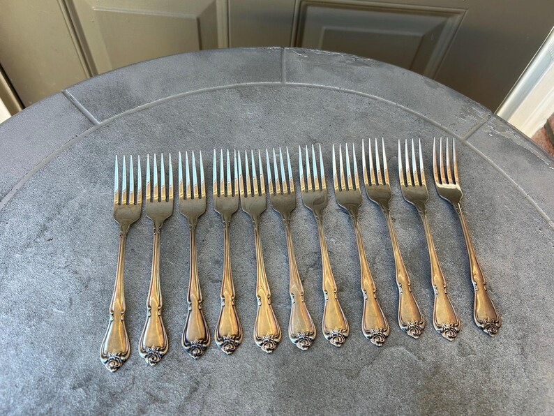 Oneida USA Arbor True Rose Stainless Flatware Forks 25 Piece - Etsy