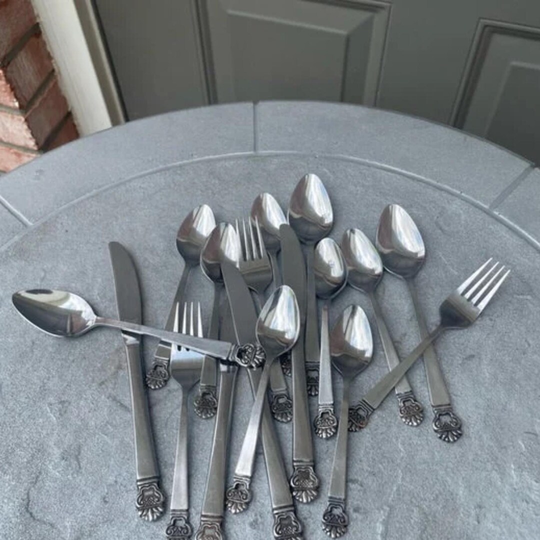 National Stainless King Eric Japan Stainless Steel Flatware 17 Piece - Etsy