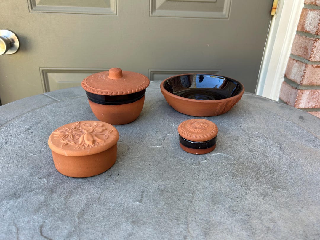 Handmade Terracotta Unglazed Clay Cookware Set of 4 - Etsy