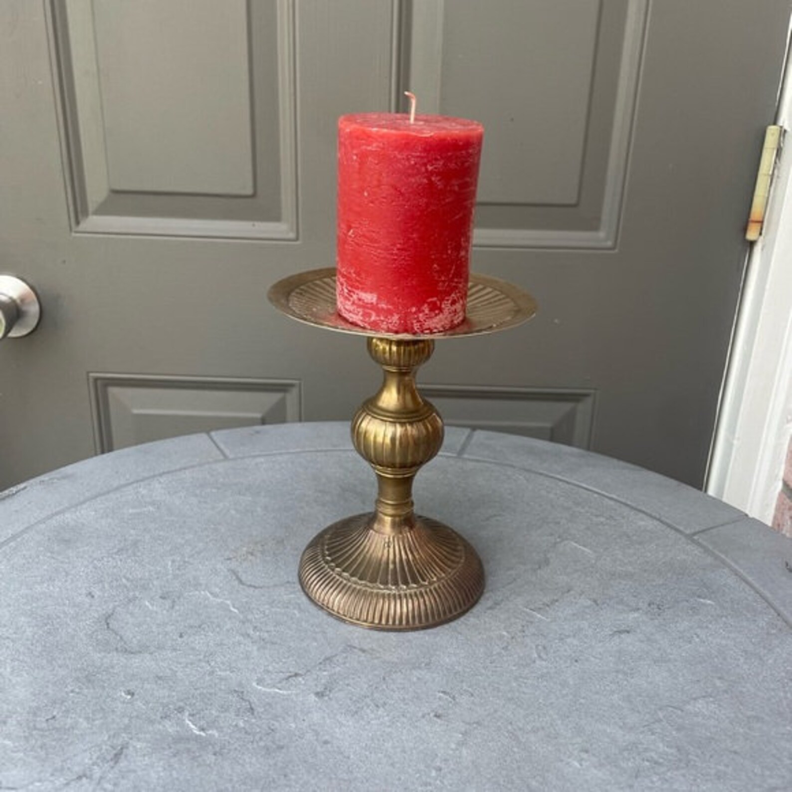 Vintage Brass Spike Pillar Ornate Candlestick Candle Holder - Etsy