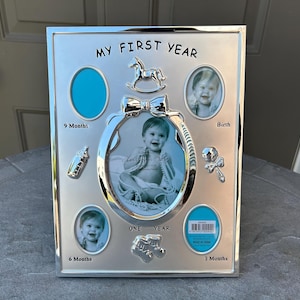 Baby First Year From Birth to One Year Silver Picture Frame - Etsy