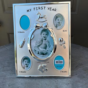 Baby First Year From Birth to One Year Silver Picture Frame - Etsy