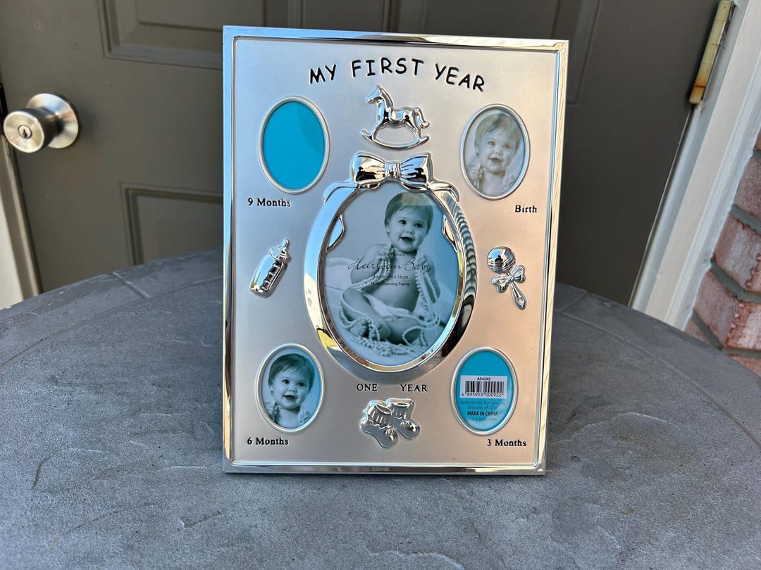Baby First Year From Birth to One Year Silver Picture Frame - Etsy