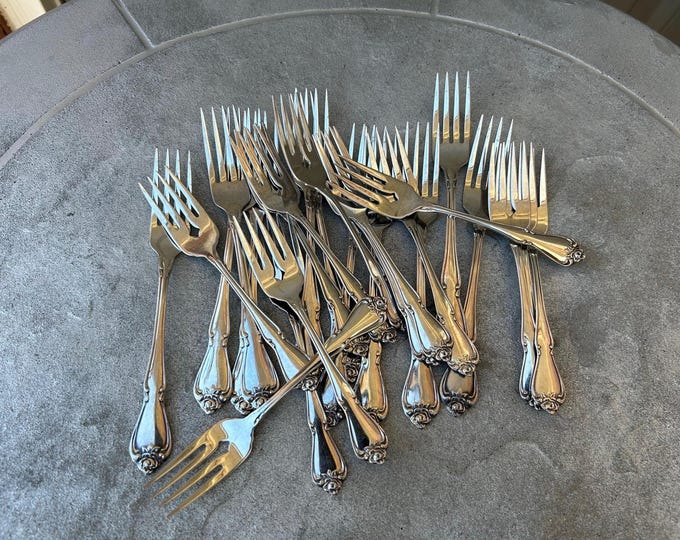 Oneida USA Arbor True Rose Stainless Flatware Forks 25 Piece - Etsy