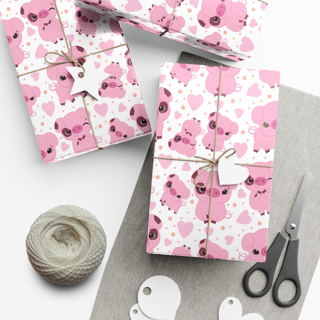 Pig Wrapping Paper Roll for Pig Gift Wrap for Birthday Pig Wrapping ...