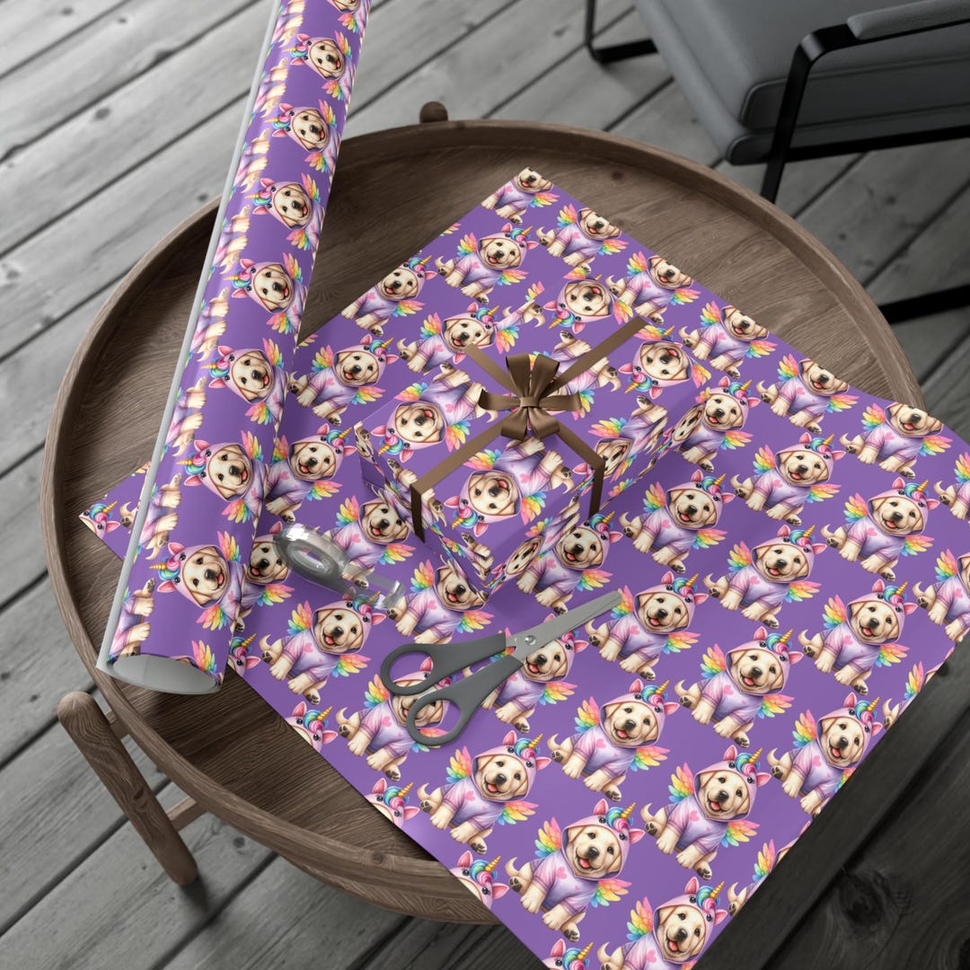 Golden Retriever Birthday Wrapping Paper Roll Golden Retriever Gift ...