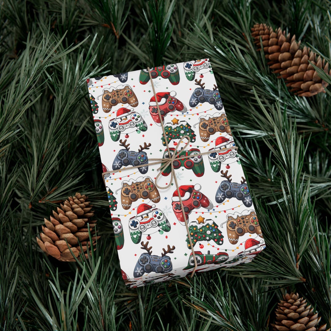 Video Game Christmas Wrapping Paper Roll for Video Gamer Christmas Gift ...