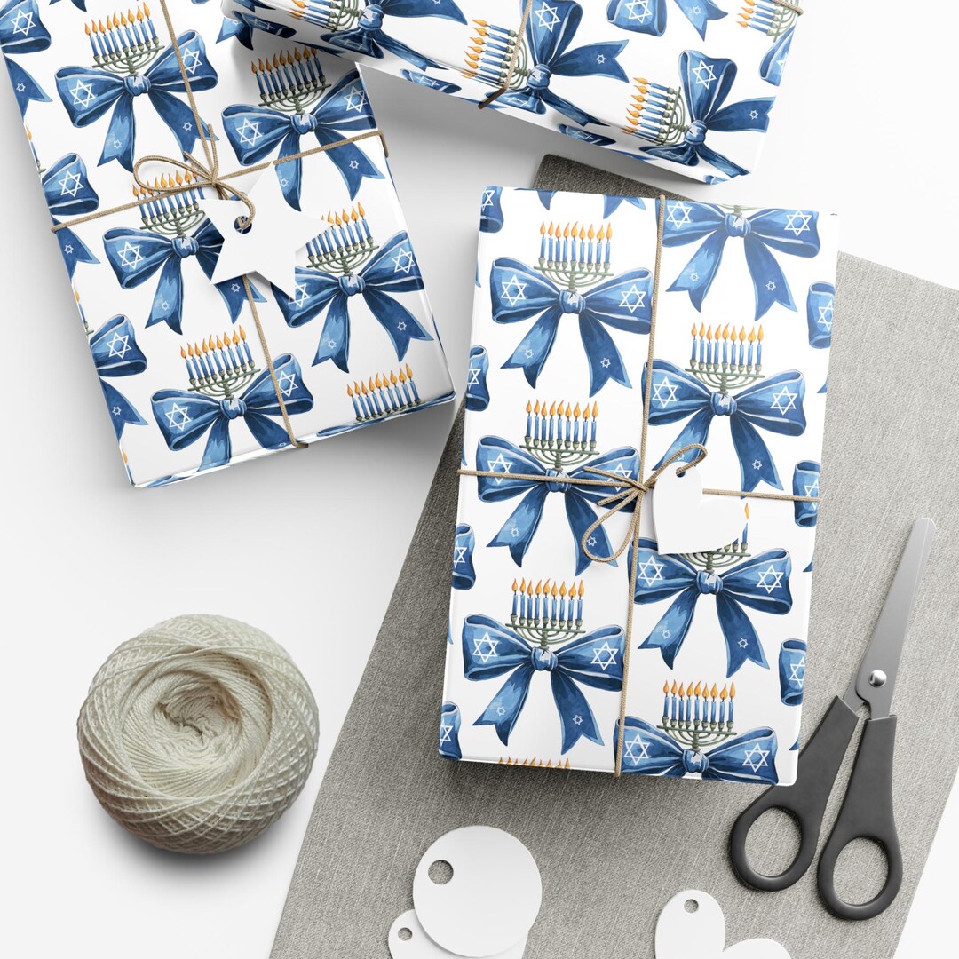 Hanukkah Wrapping Paper Roll for Hanukkah Gift Wrap Roll for Jewish ...