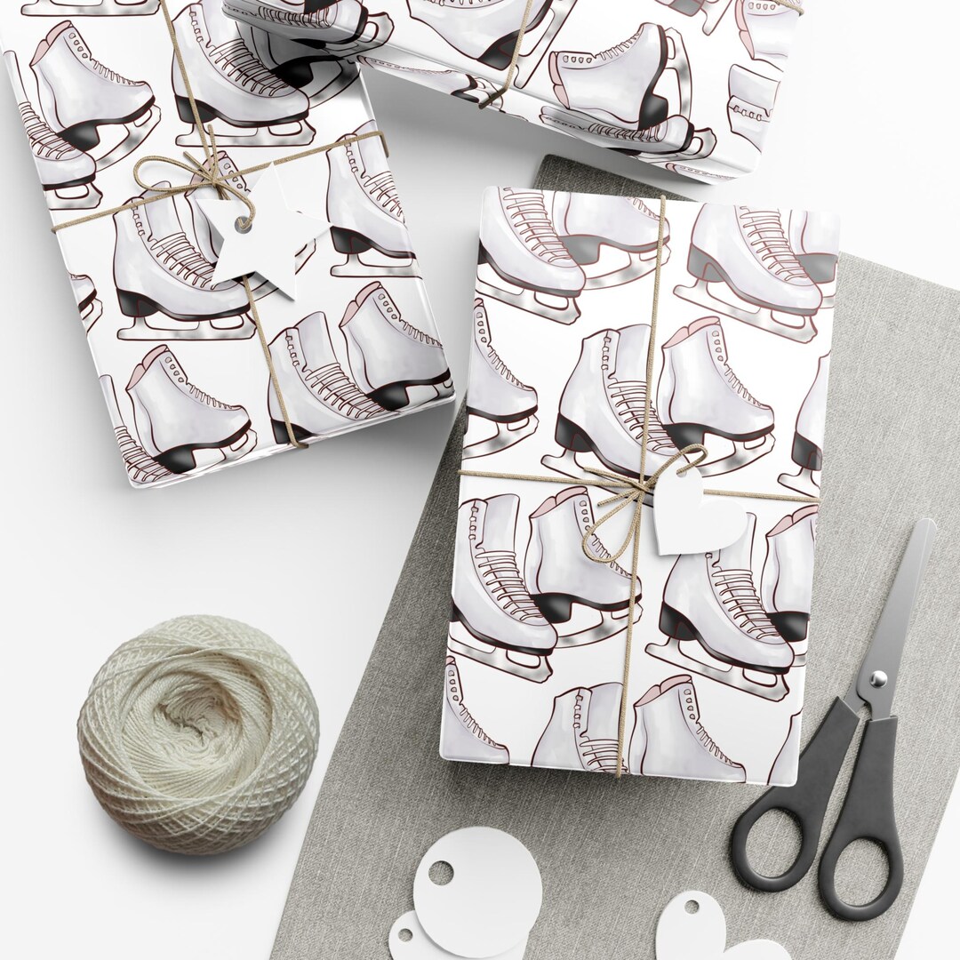 Ice Skating Christmas Wrapping Paper Roll Figure Skating Christmas ...