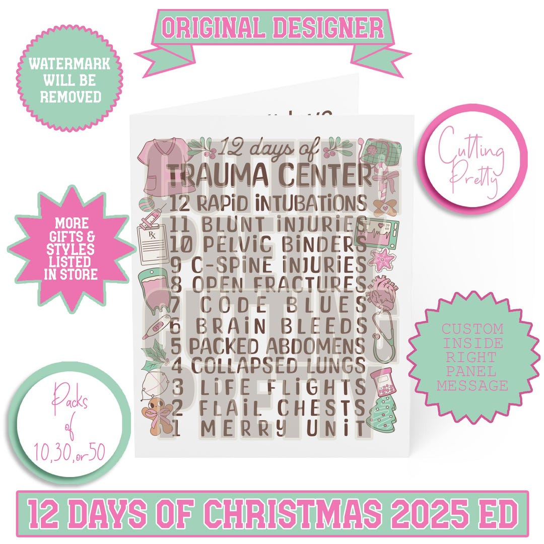 Trauma Center Christmas Cards for Trauma Center Greeting Cards for 12 ...
