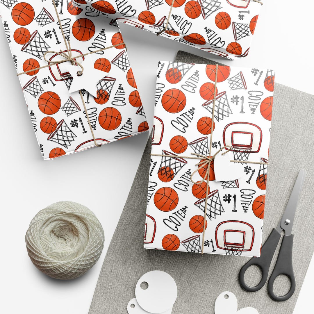 Basketball Wrapping Paper Roll for Basketball Holiday Wrapping Roll for ...