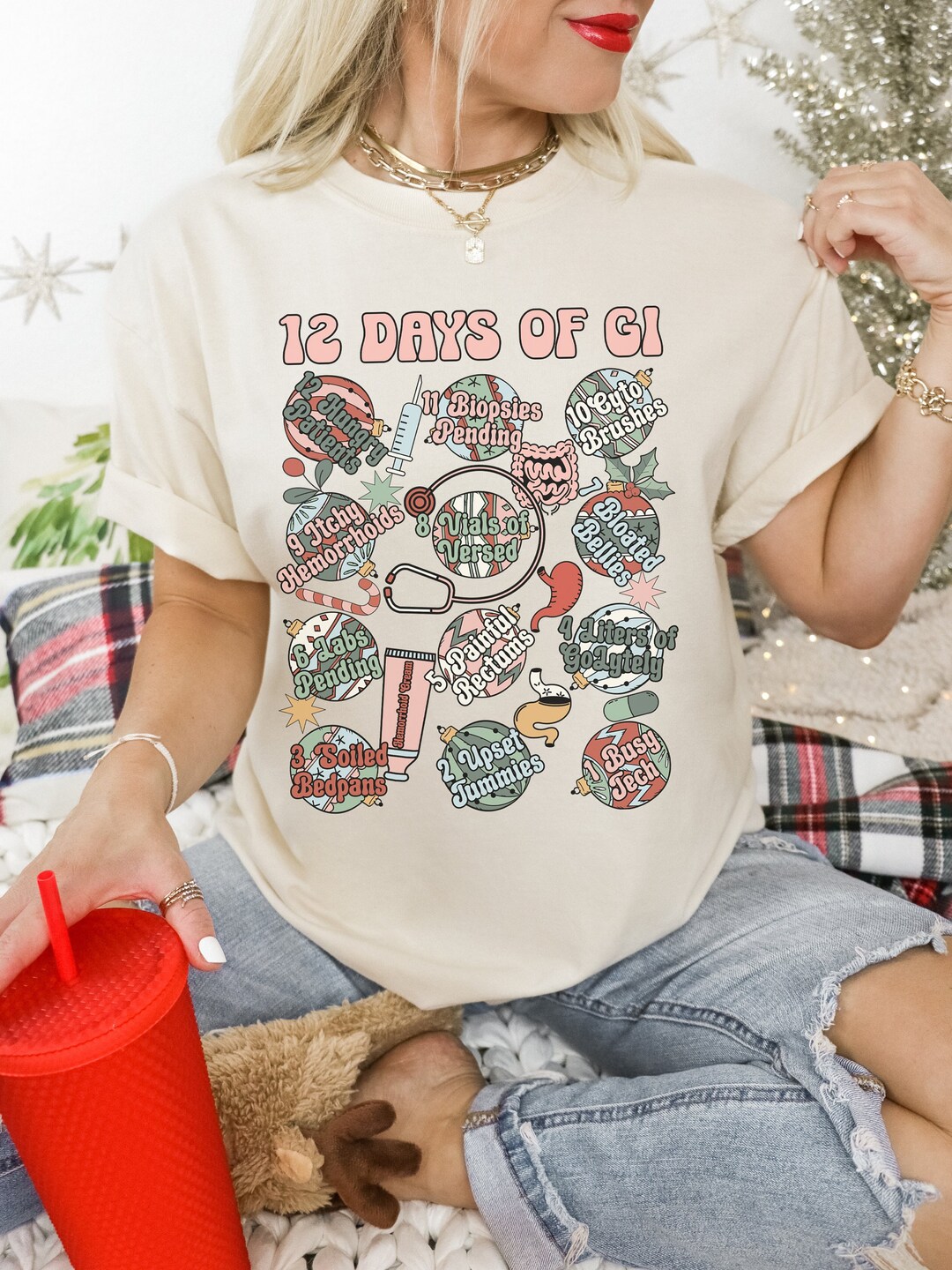 12 Days of Gastroenterology Christmas Tshirt for Gi Christmas Tshirt ...