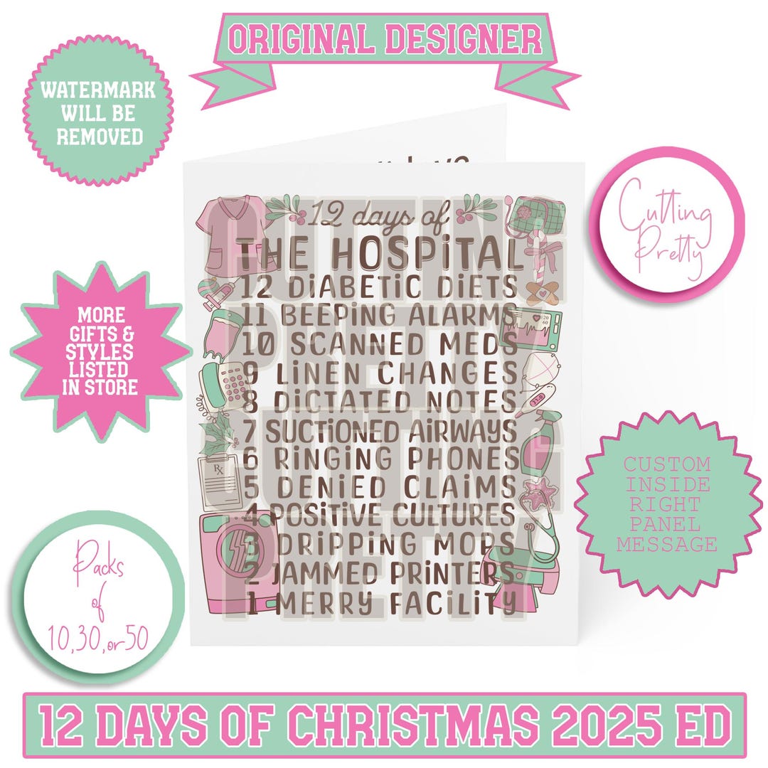 Hospital Christmas Cards for Hospital Greeting Cards for 12 Days of the ...