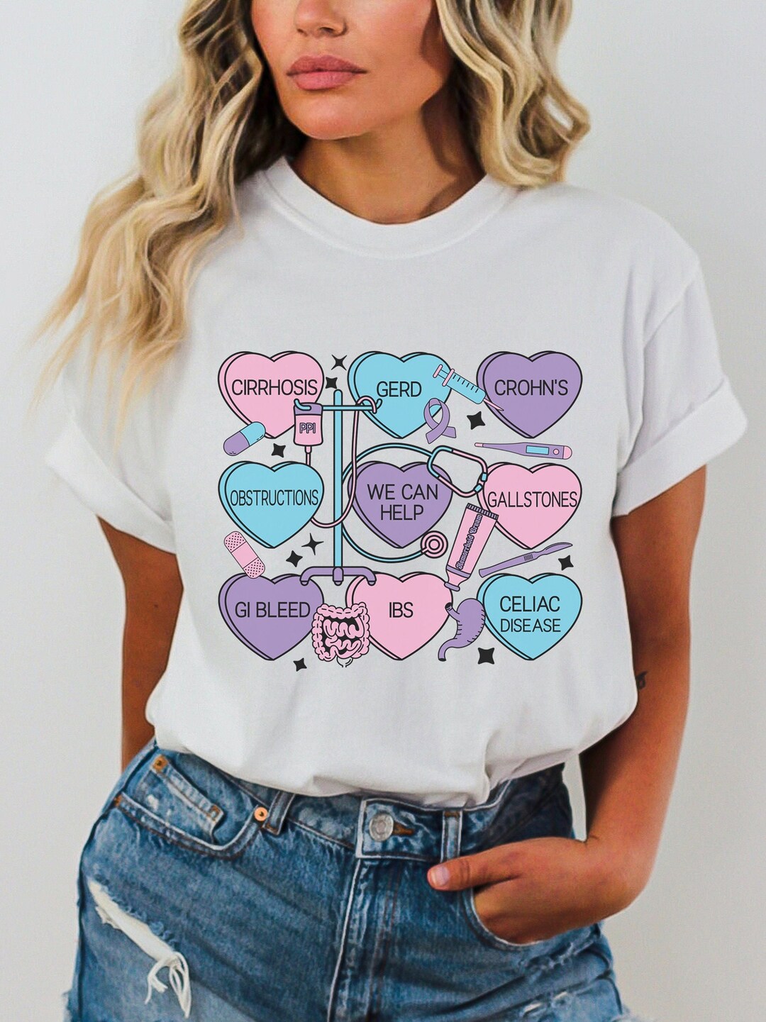 GI Nurse Shirt for Valentine's Day Gastroenterology Shirt for Gi Nurse ...