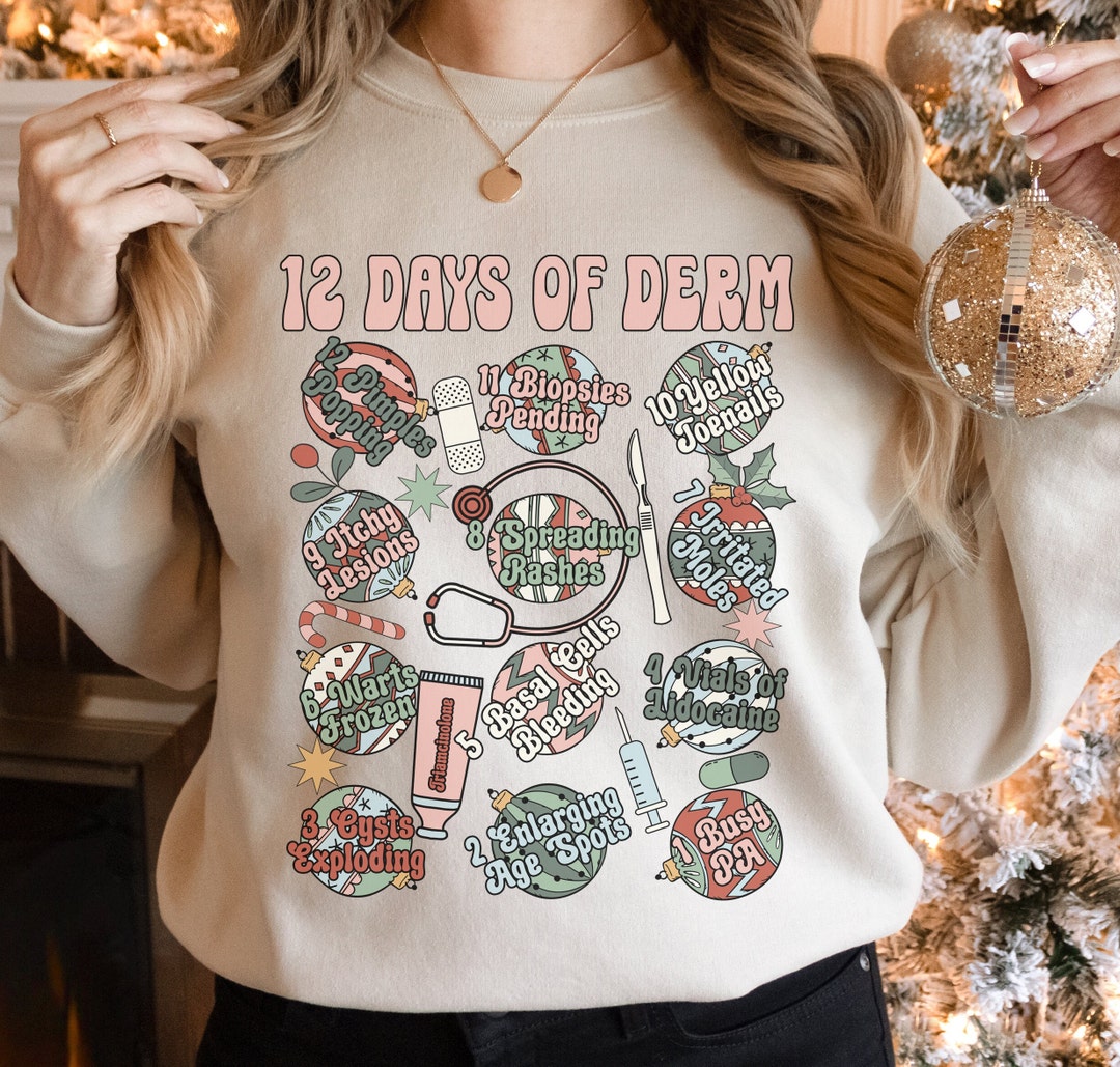 Dermatology Christmas Sweatshirt for Derm Physician Assistant ...