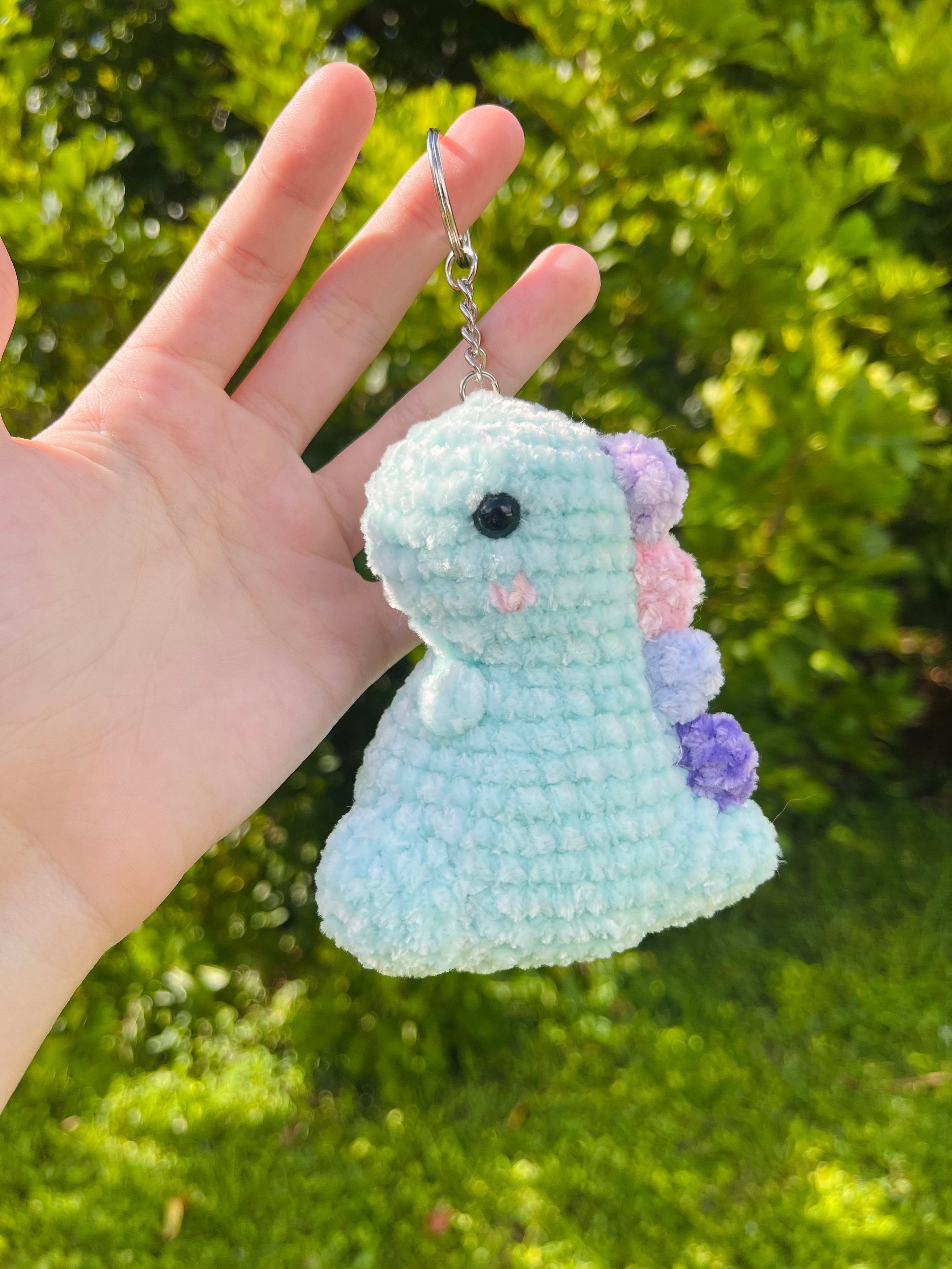 Chubby Dinosaur Keychain Multiple Colors Handmade Crochet - Etsy