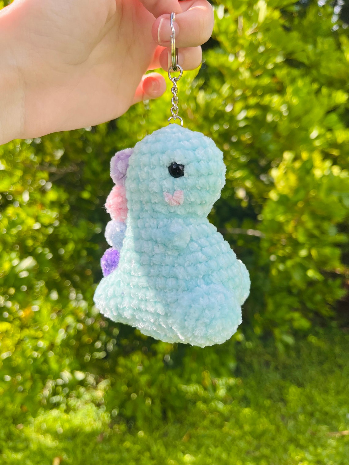 Chubby Dinosaur Keychain Multiple Colors Handmade Crochet - Etsy