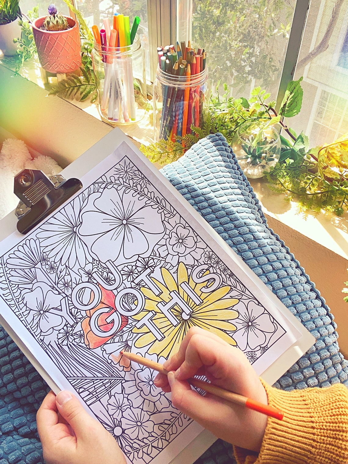 You Got This Printable Floral Coloring Page Detailed and - Etsy
