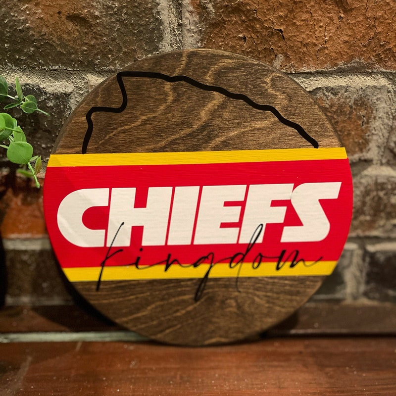 Round Wood Kc Chiefs Sign - Etsy