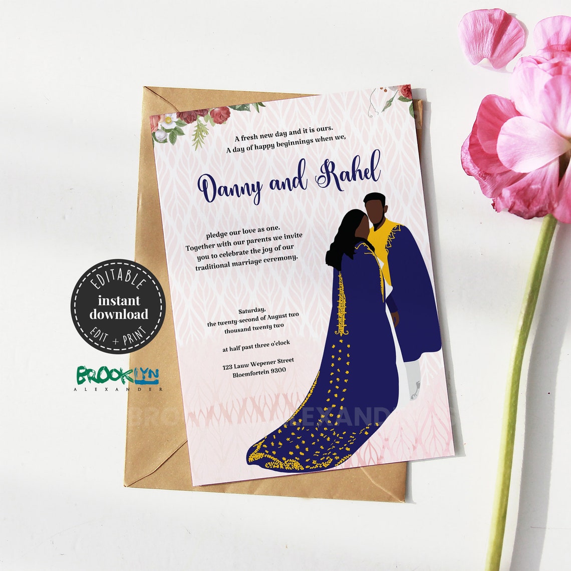 African Traditional Wedding and Melse Invitation/ethiopian/eritrea ...