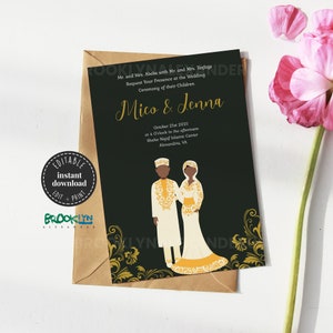 African Traditional Wedding and Melse Invitation/ethiopian/eritrea ...