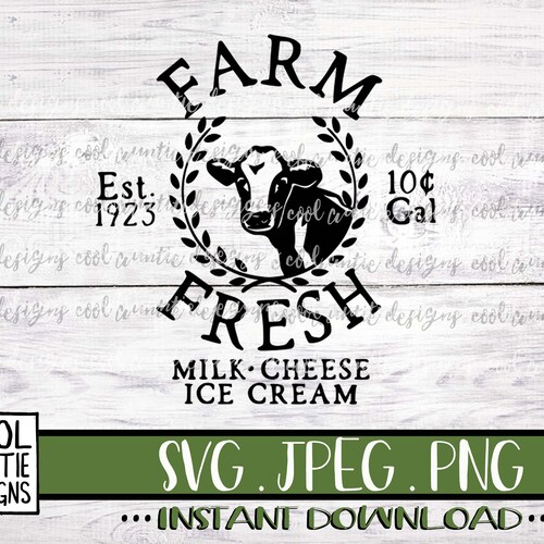 Vintage Farm Fresh Cow SVG Farmhouse Wall Sign Svg Farm - Etsy