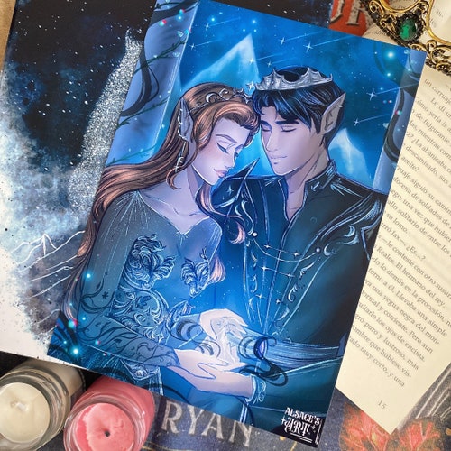 Art Print Rhysand & Feyre Starfall by Salome Todladze ACOC - Etsy