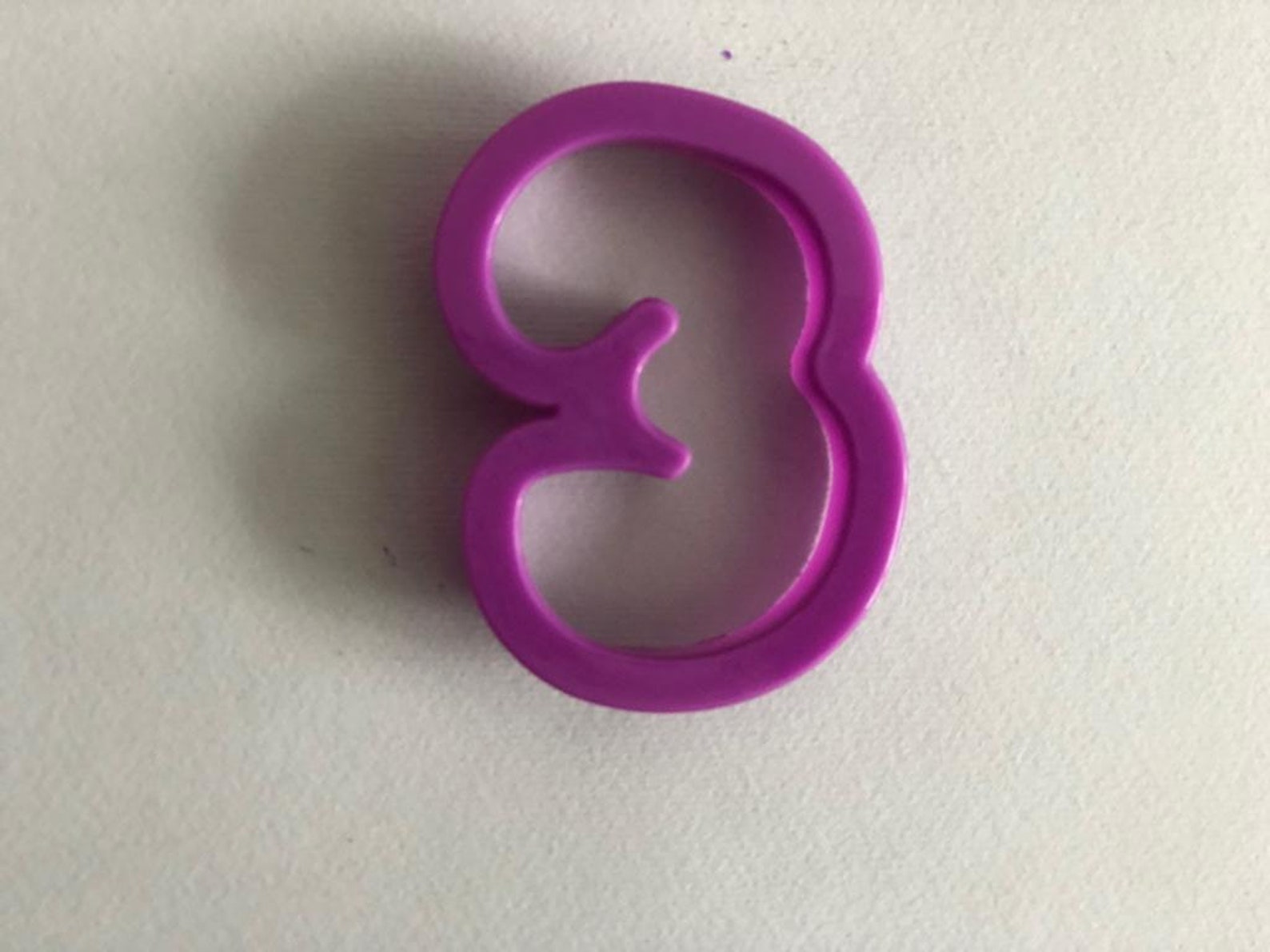 Number 3 Cookie Cutter, 3D Printed Cutters, Number Cookie Cutter ...
