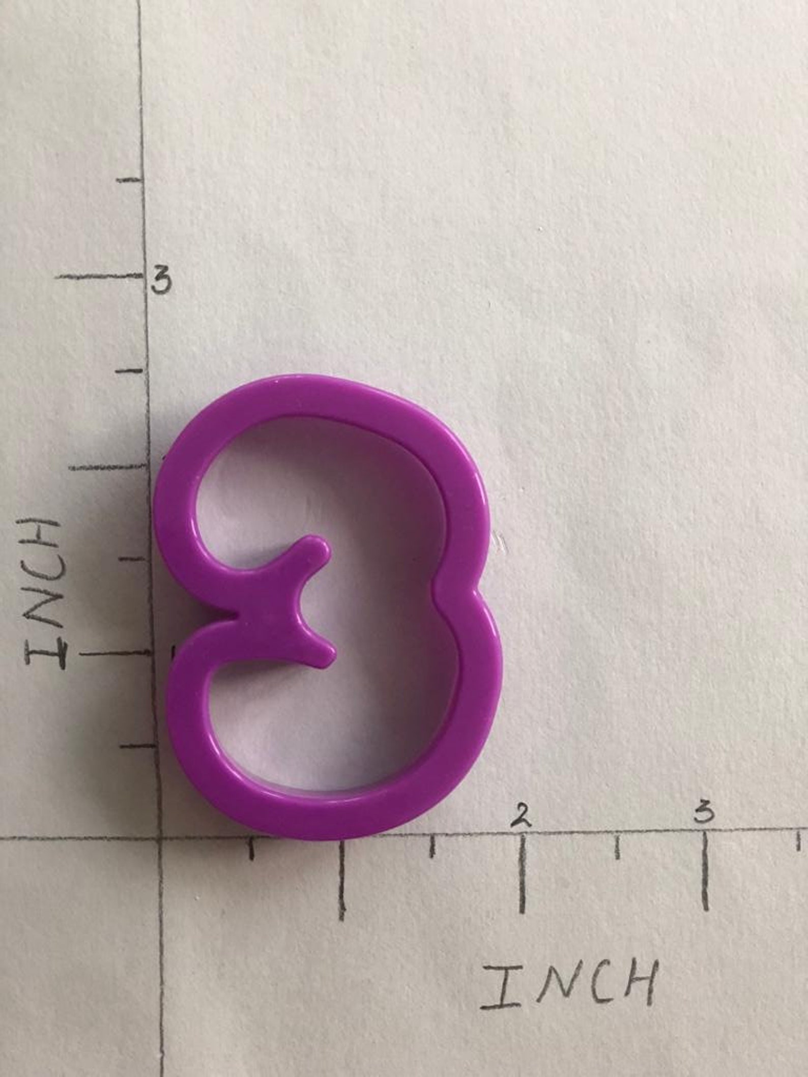 Number 3 Cookie Cutter, 3D Printed Cutters, Number Cookie Cutter ...