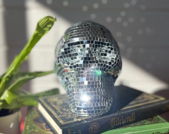 Disco Ball Mirrored Tiled Skullsparkly Skull, Halloween Decoration Home ...