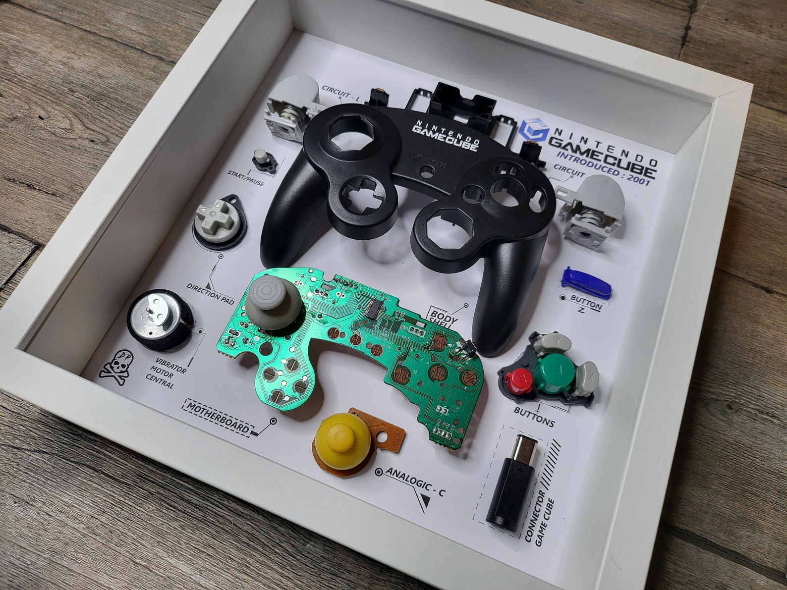 Shadowbox Diorama for Game Cube Black Controller Wall Decor Game Room ...