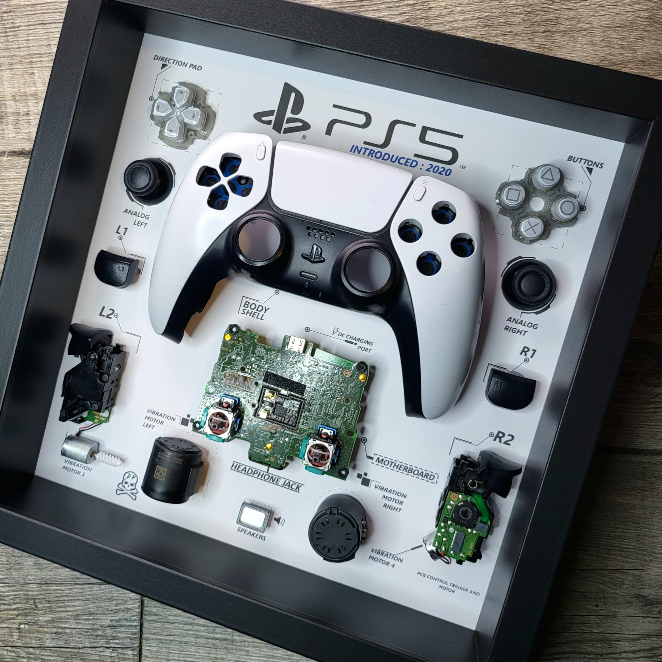 PS5 Controller Frame Art Shadowbox – Disassembled Dualsense Wall Decor ...