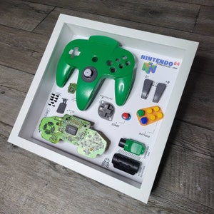 Shadowbox Diorama for N64 Controller Green Wall Decor Game Room ...