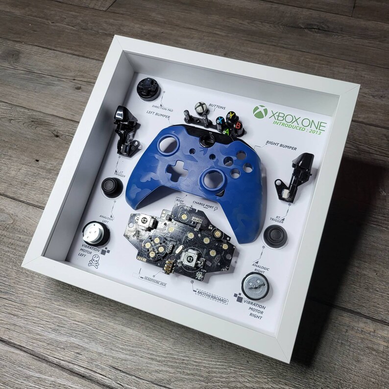 Shadowbox Diorama for One Blue Controller Wall Decor Game Room Joystick ...