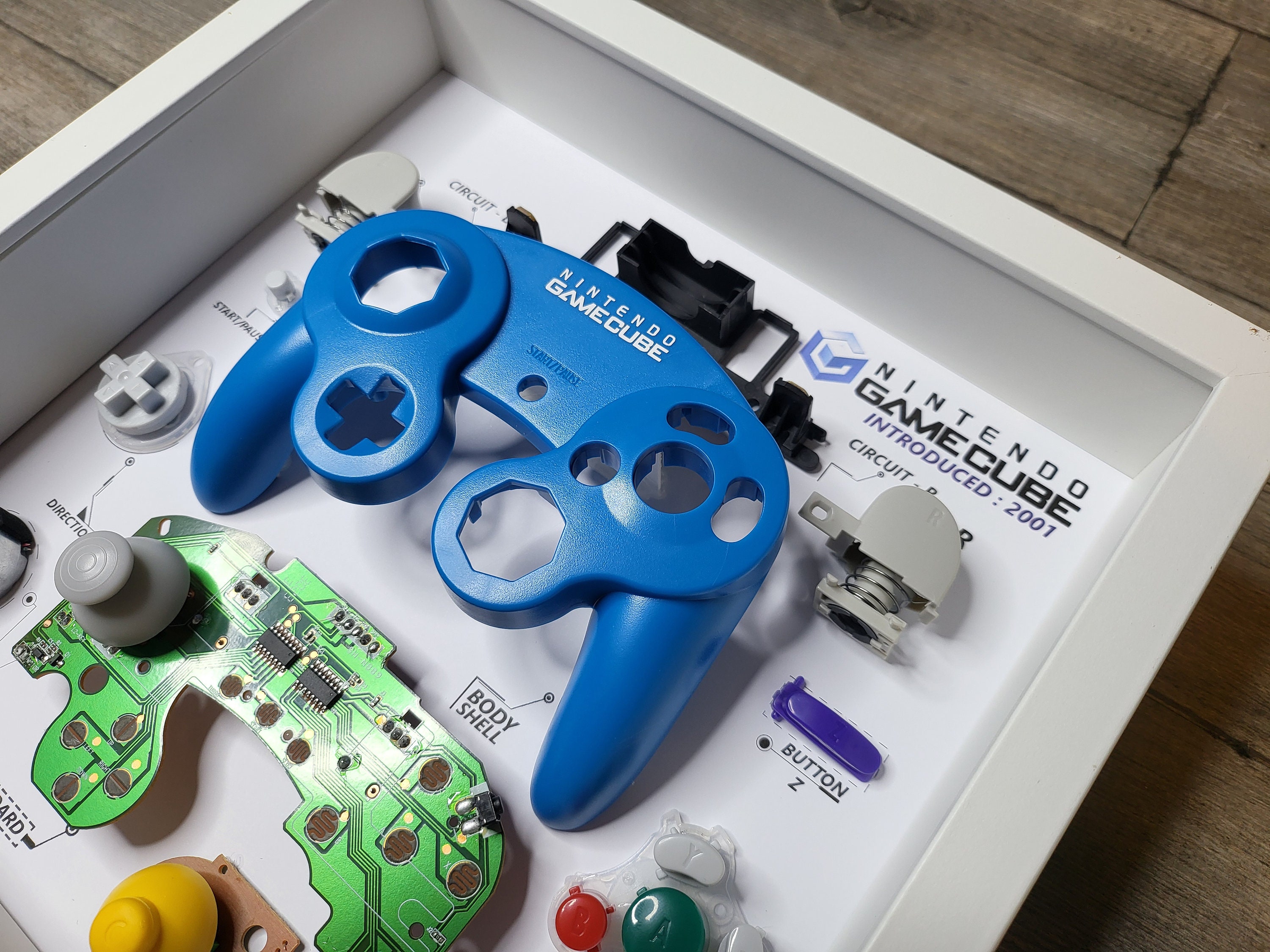 Shadowbox Diorama for Game Cube Blue Controller Wall Decor Game Room ...