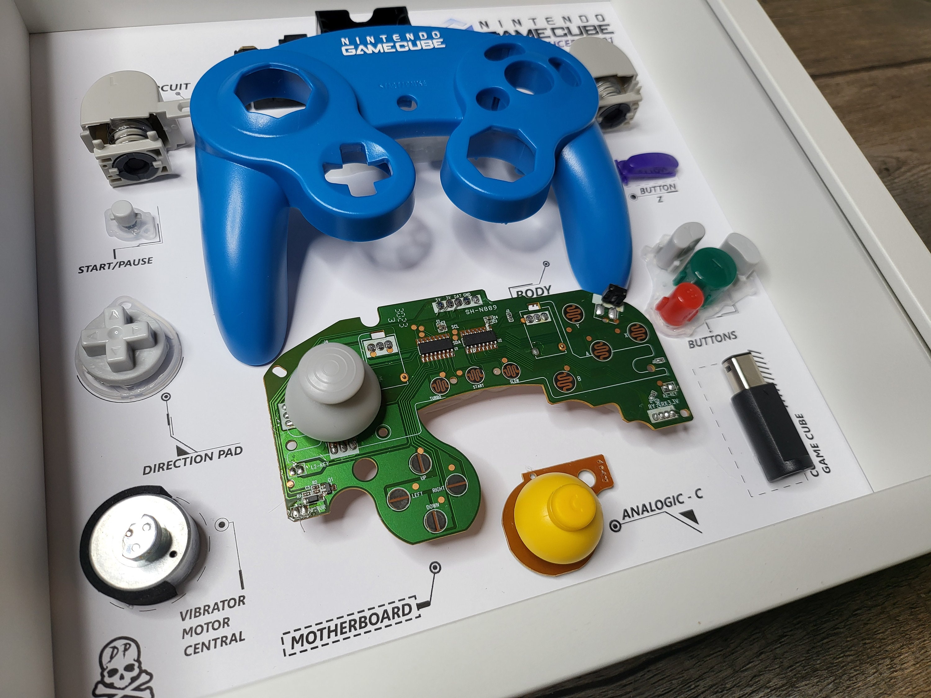 Shadowbox Diorama for Game Cube Blue Controller Wall Decor Game Room ...