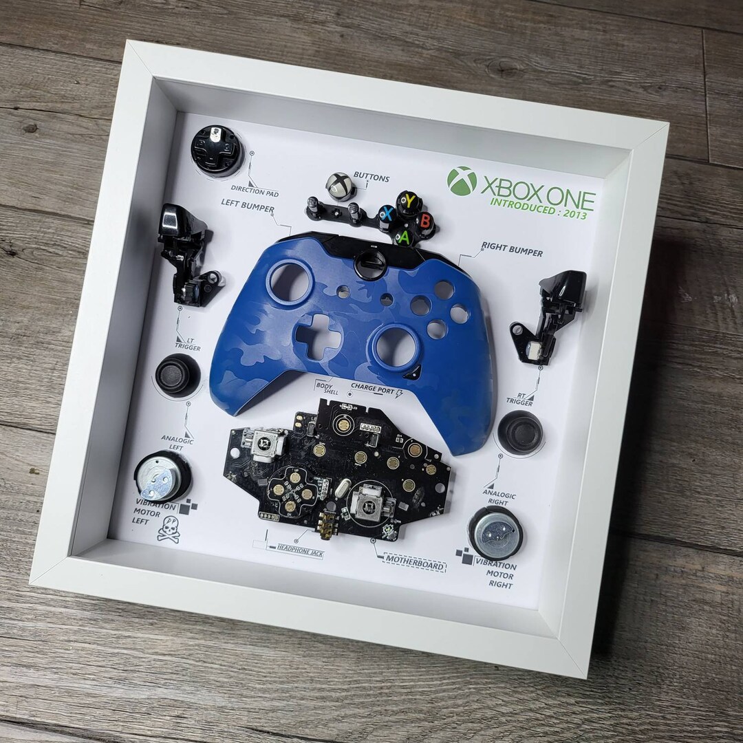 Shadowbox Diorama for One Blue Controller Wall Decor Game Room Joystick ...