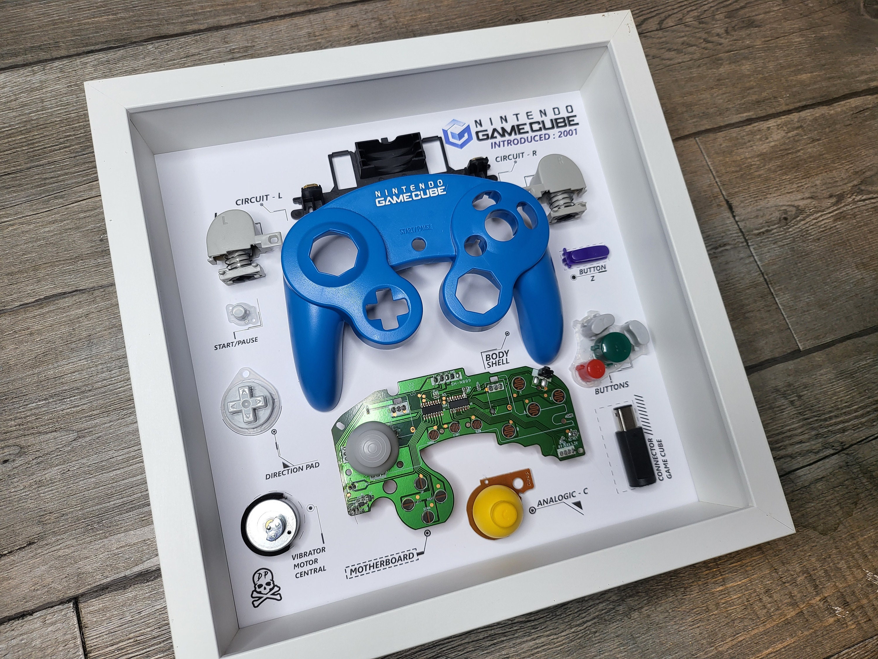 Shadowbox Diorama for Game Cube Blue Controller Wall Decor Game Room ...