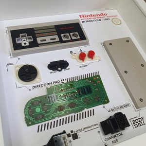 Nintendo Nes Shadow Box Diorama Controller Disassembled Game Console ...